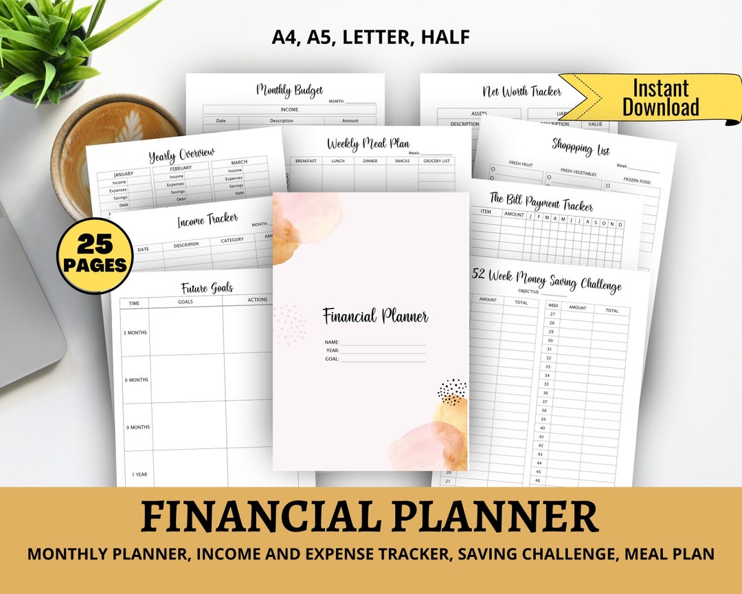 Money Planner, Income Printable Planner Finance Tracker, Budget Binder ...