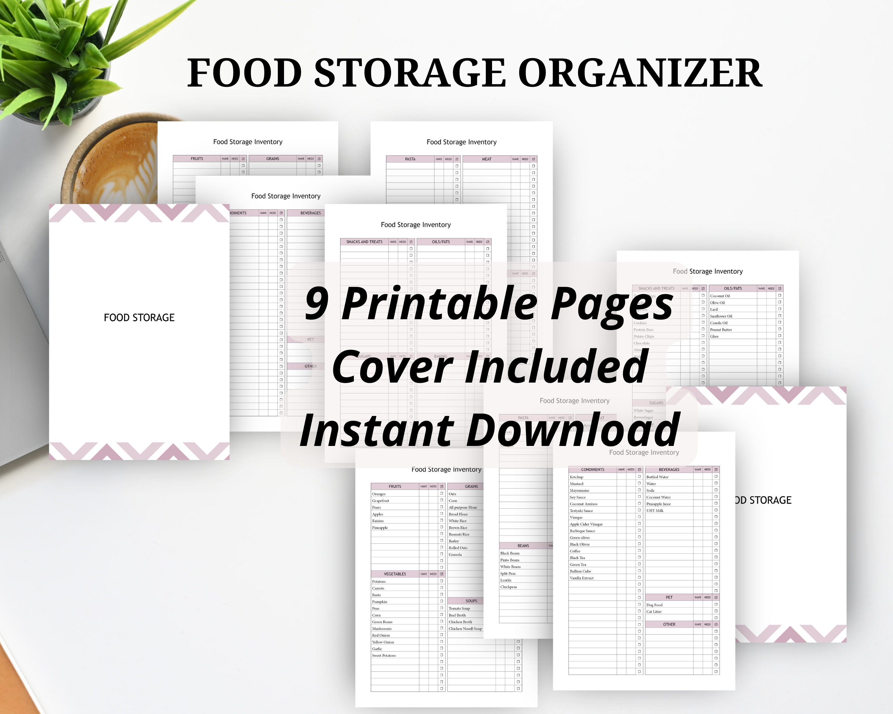 Instant Download Food Storage Planner, Printable Pantry Inventory ...