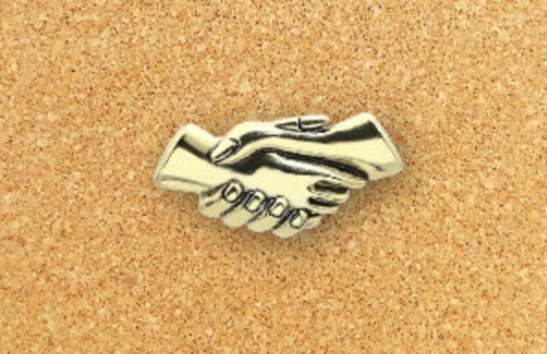 A Golden Friendly Handshake Enamel Pin Cute Enamel Pin by ROFL PINS - Etsy