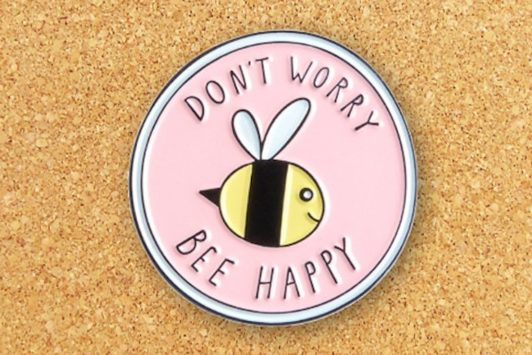 Bee Happy Enamel Pin Cute Enamel Pin - Etsy