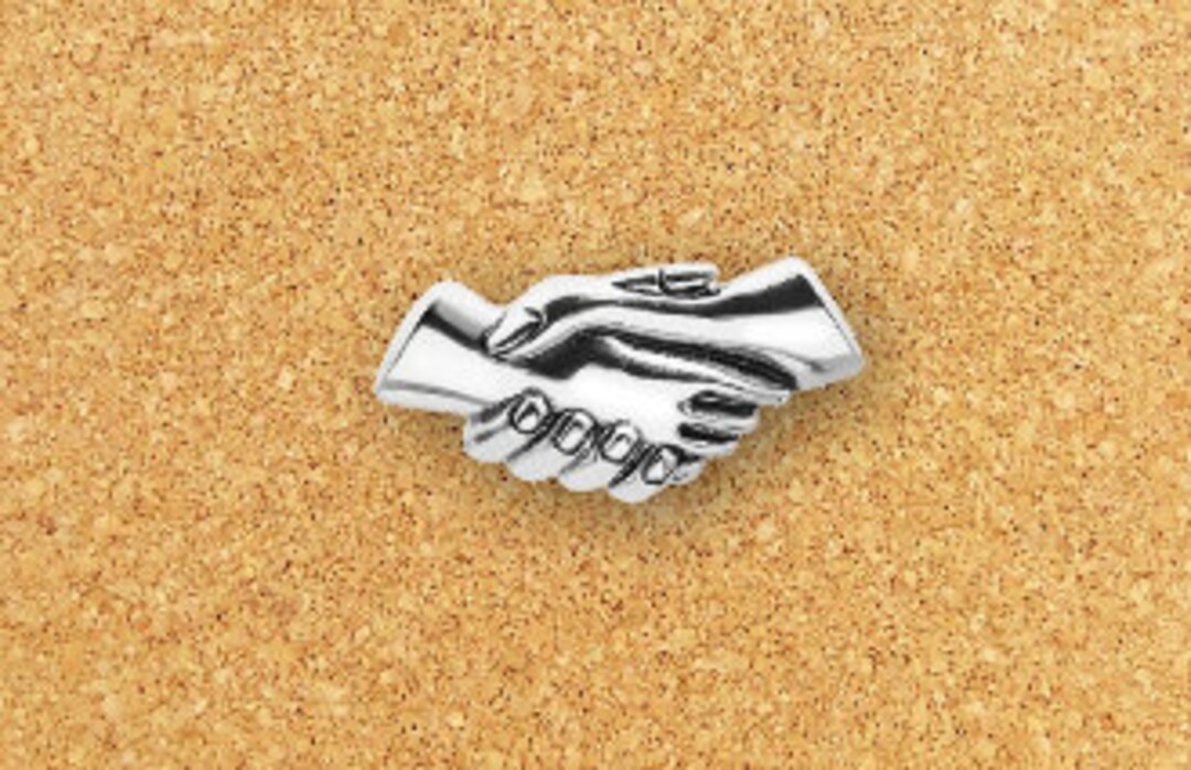 A Silver Handshake Enamel Pin | Pins for Backpack | Enamel Pins by ROFL ...