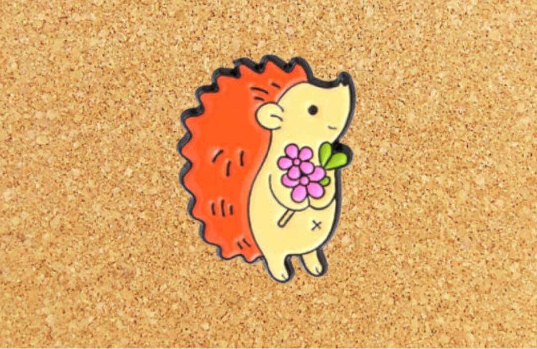 Hedgehog Enamel Pins | Cute Animal Enamel Pin - Etsy