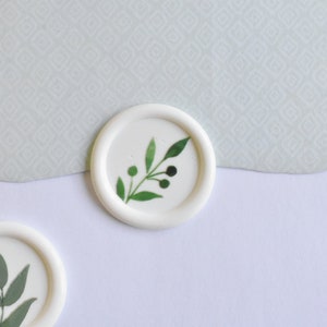 Green Leaves Wax Sealing Sticker | Self Adhesive | Weddings | Valentine ...