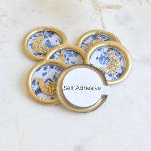 Peacock Wax Seal Sticker: Golden Self Adhesive Invitation Decoration - Etsy