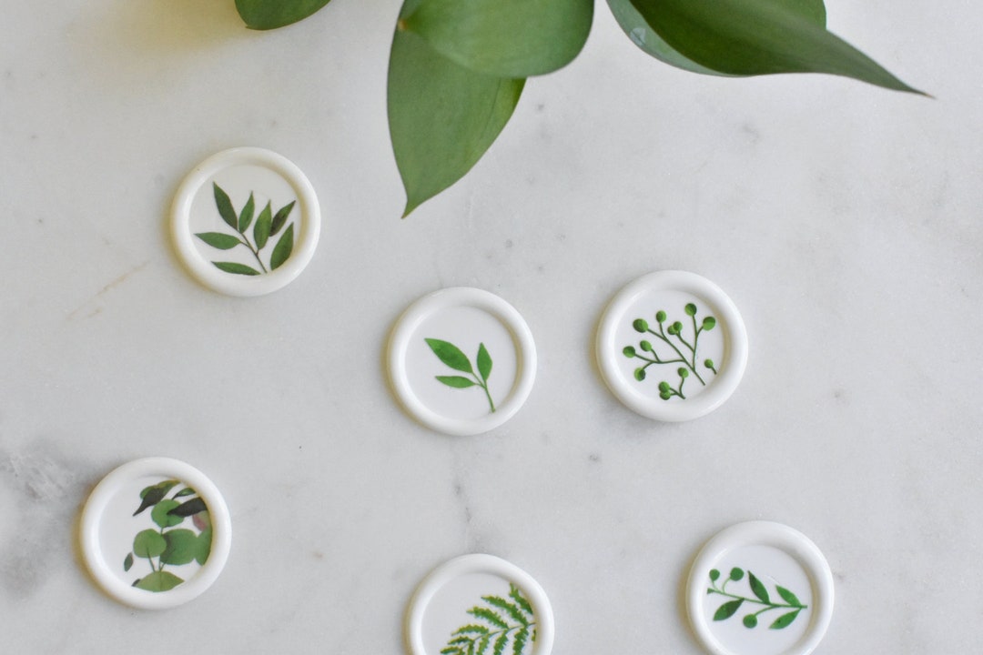 Green Leaves Wax Sealing Sticker | Self Adhesive | Weddings | Valentine ...
