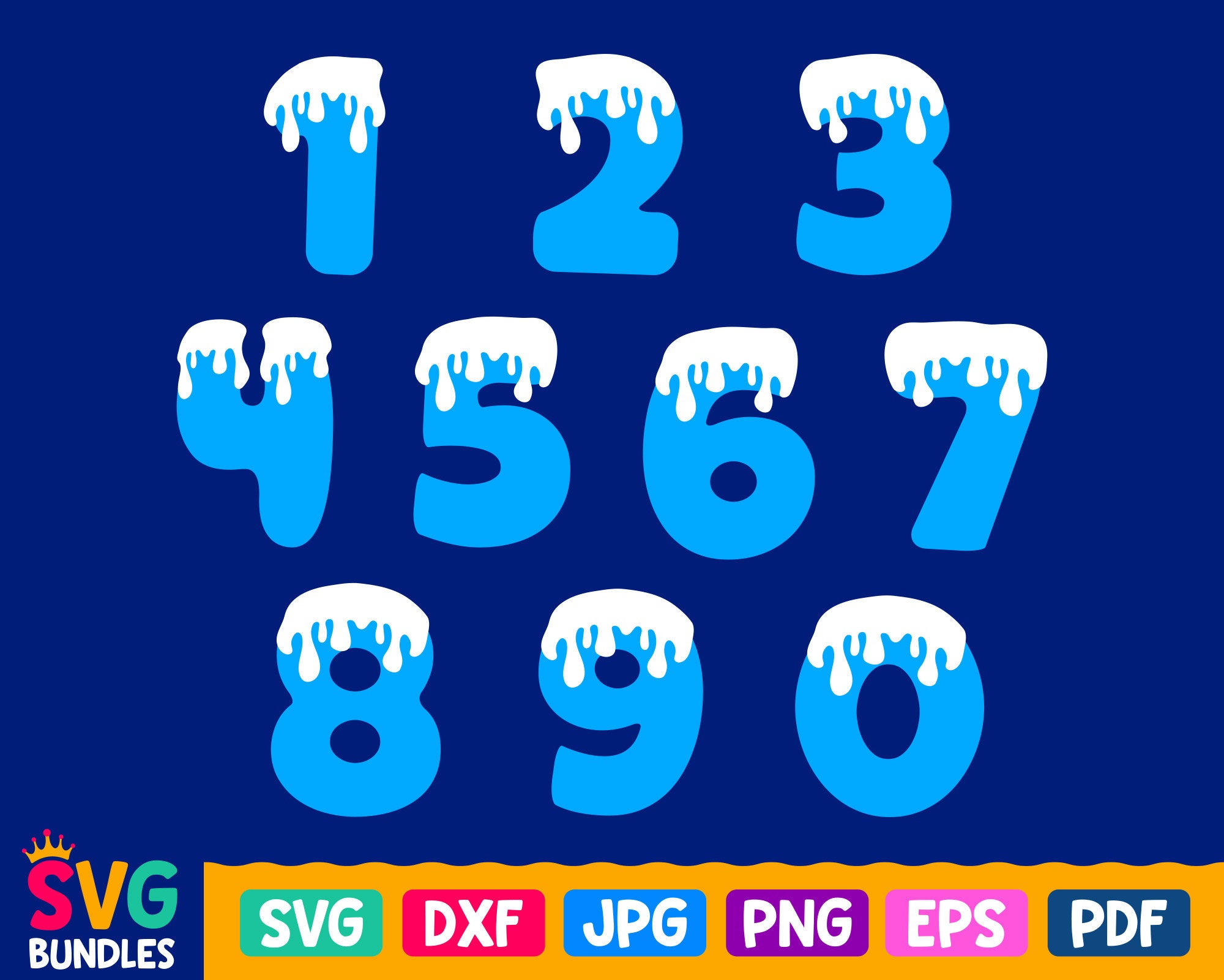 Winter Numbers Svg Snow Numbers Svg Cricut Silhouette Font | Etsy México