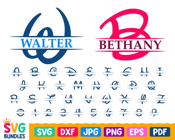 Disney Font Svg Split Disney Letters Svg Disney Monogram | Etsy