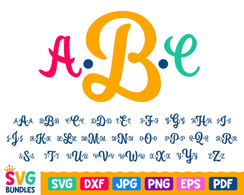 Bold Monogram Font Svg Master Circle Letters Svg Cricut | Etsy India