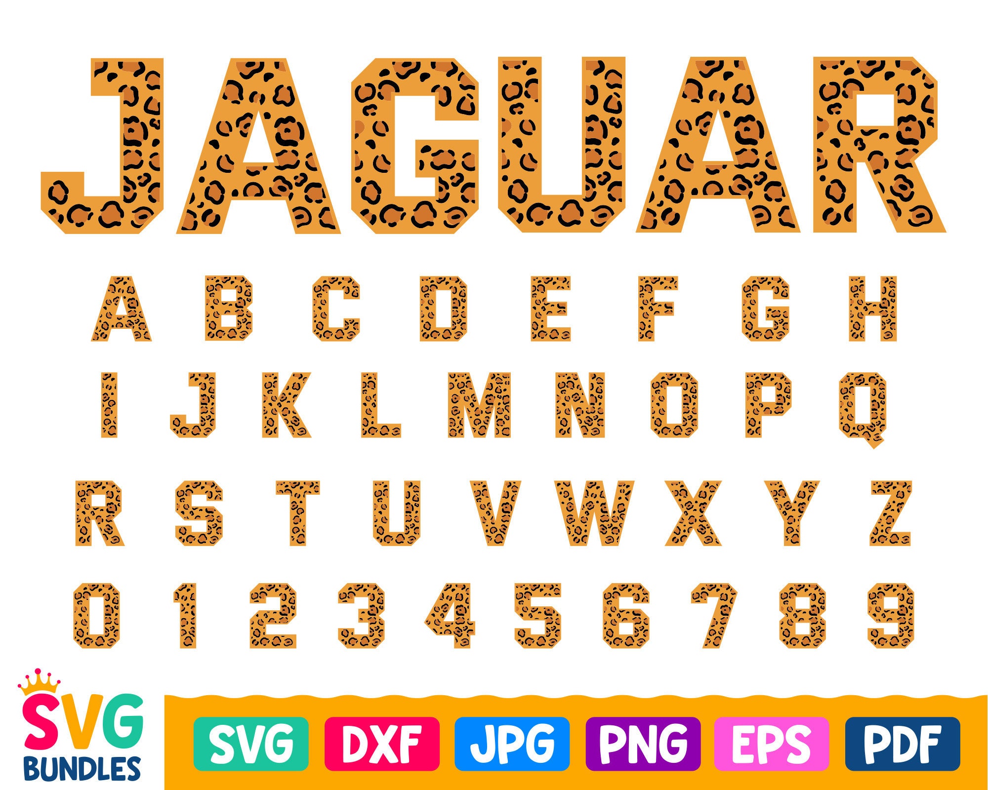 Jaguar Font Svg Animal Print Font Svg Safari African Animal | Etsy