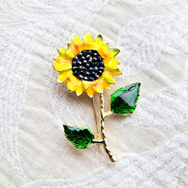 Sunflower Brooch - Etsy