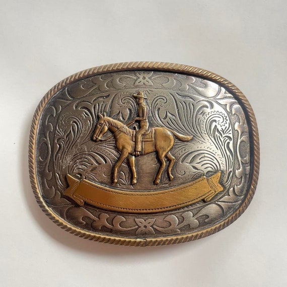 Rare Vintage German Silver Cowboy On Horse Engraved W… - Gem