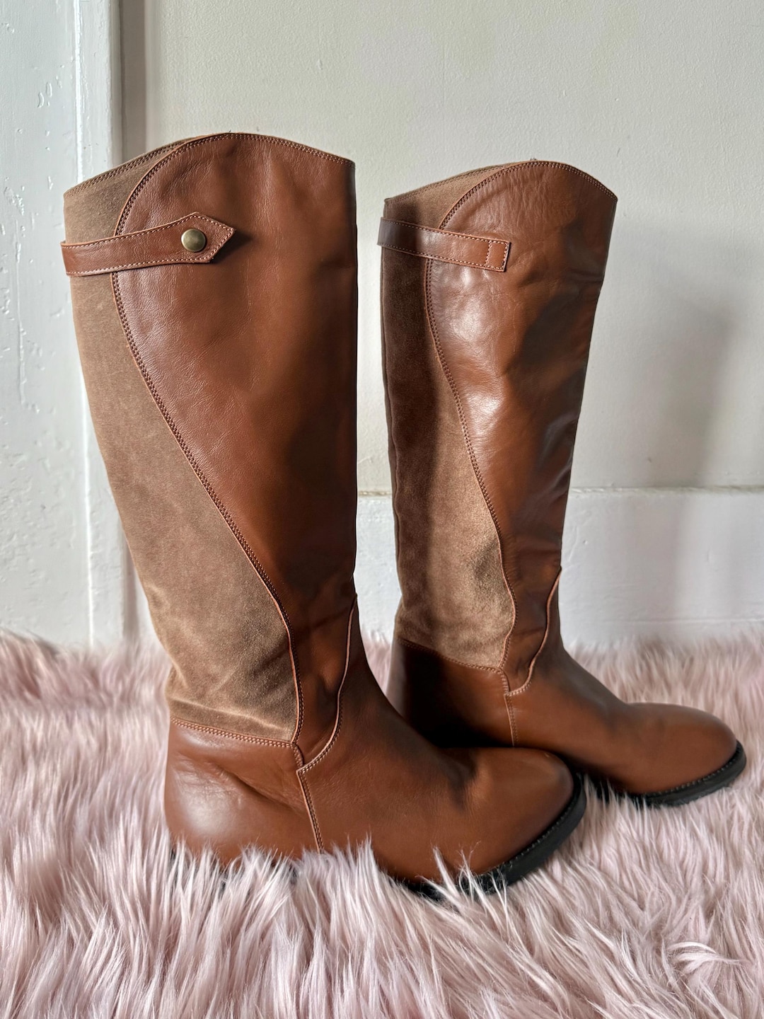 Sundance Leather and Suede Knee High Riding Boots Size 7 Women - Etsy
