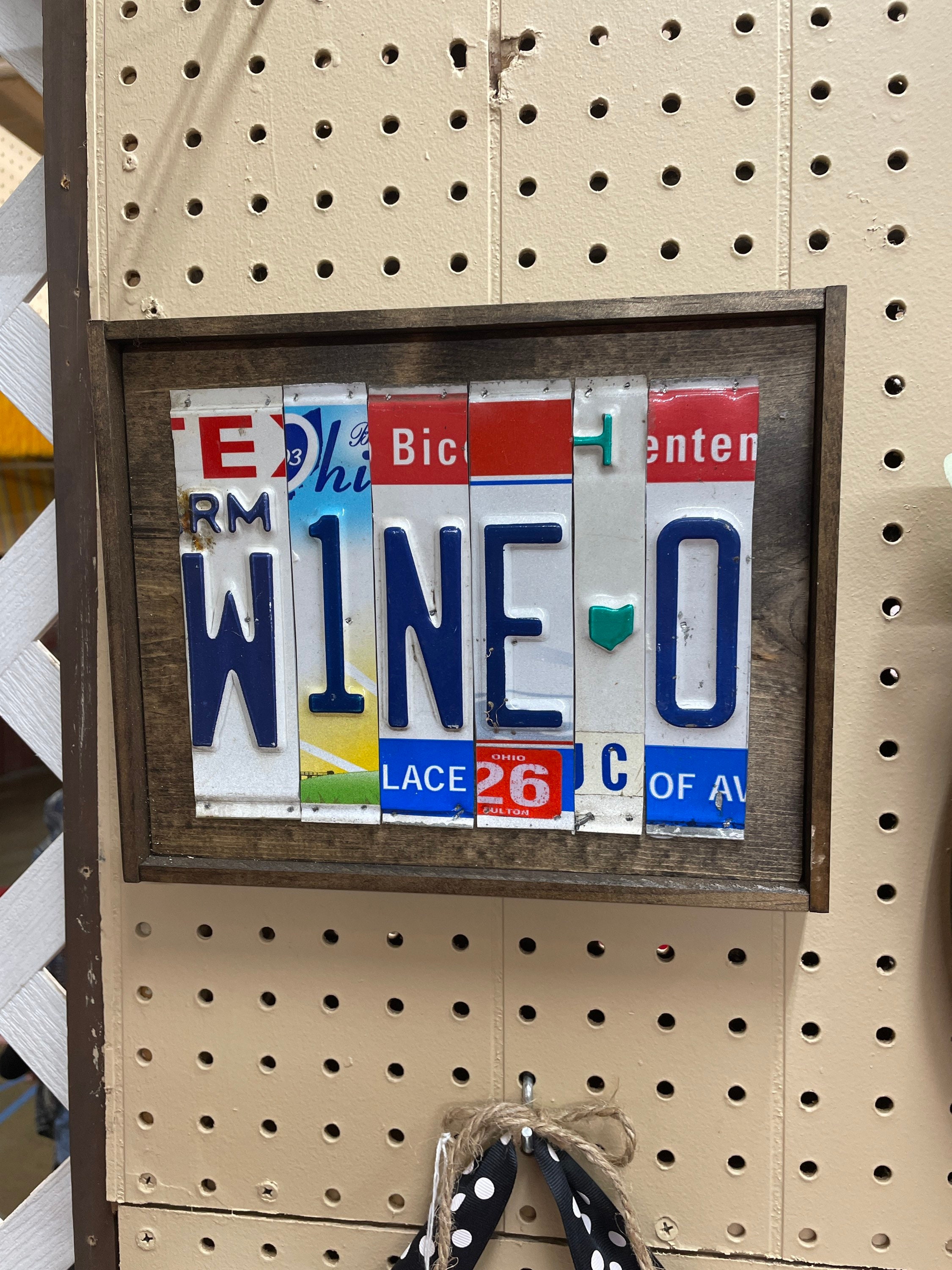 Wine O License Plate Sign - Etsy