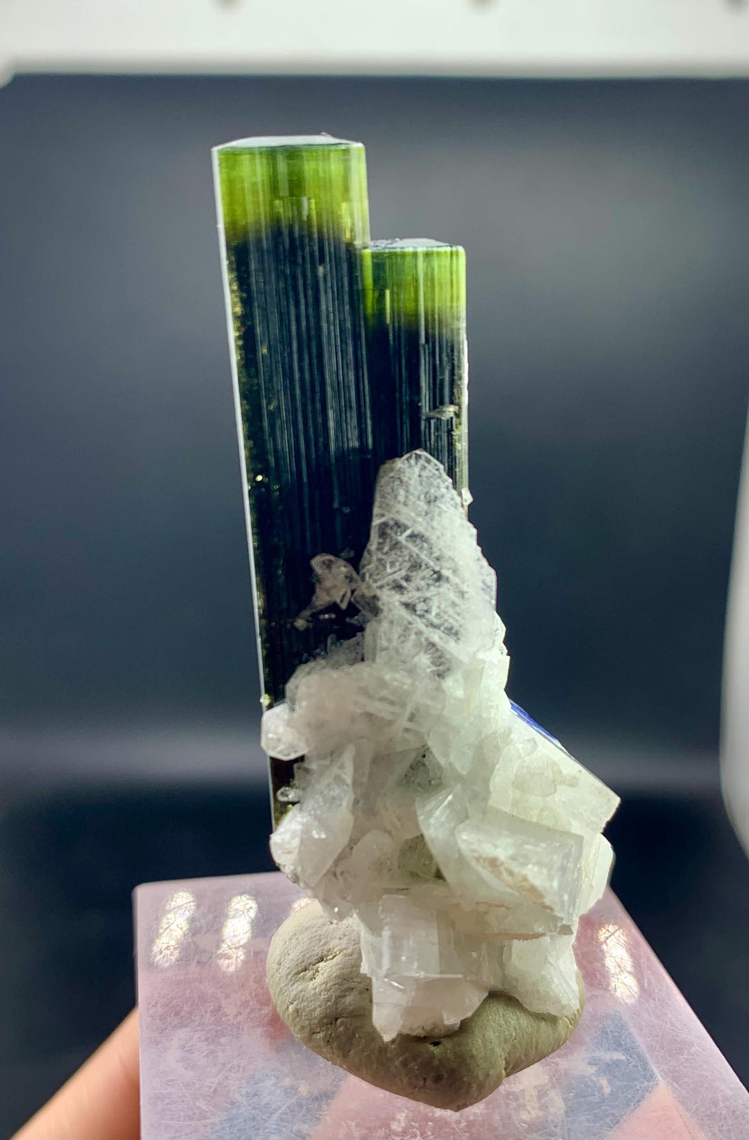 20 Gram Terminated Green Cap Tourmaline Combine Quartz & Mica From ...