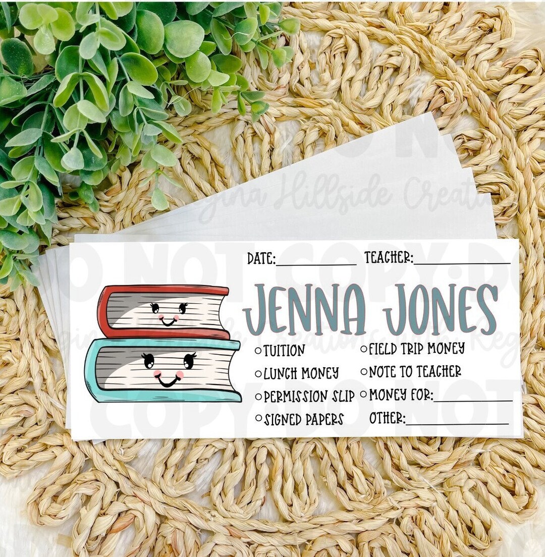 Personalized School Money Envelope, Lunch Money, School Supplies ...