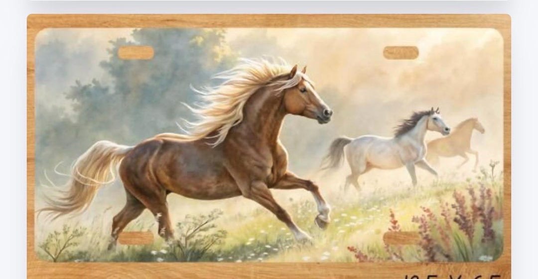 Horses License Plate—car Accessories—license Plates—gifts - Etsy