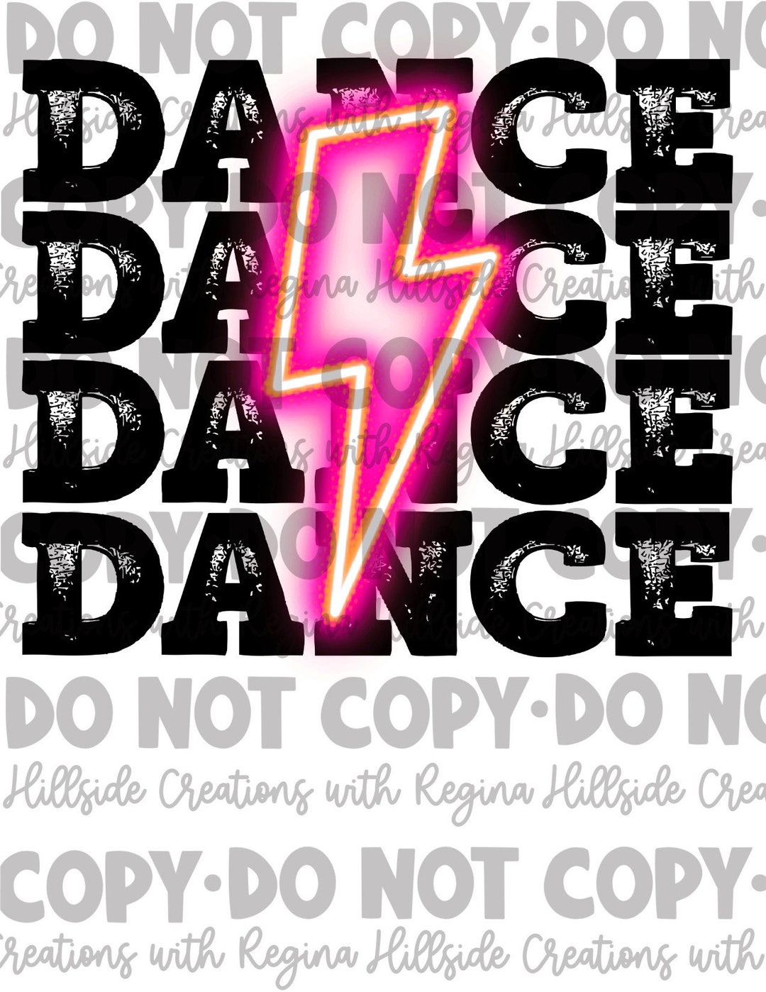 Dance Pink Lightning Bolt Sublimation Transfer - Etsy