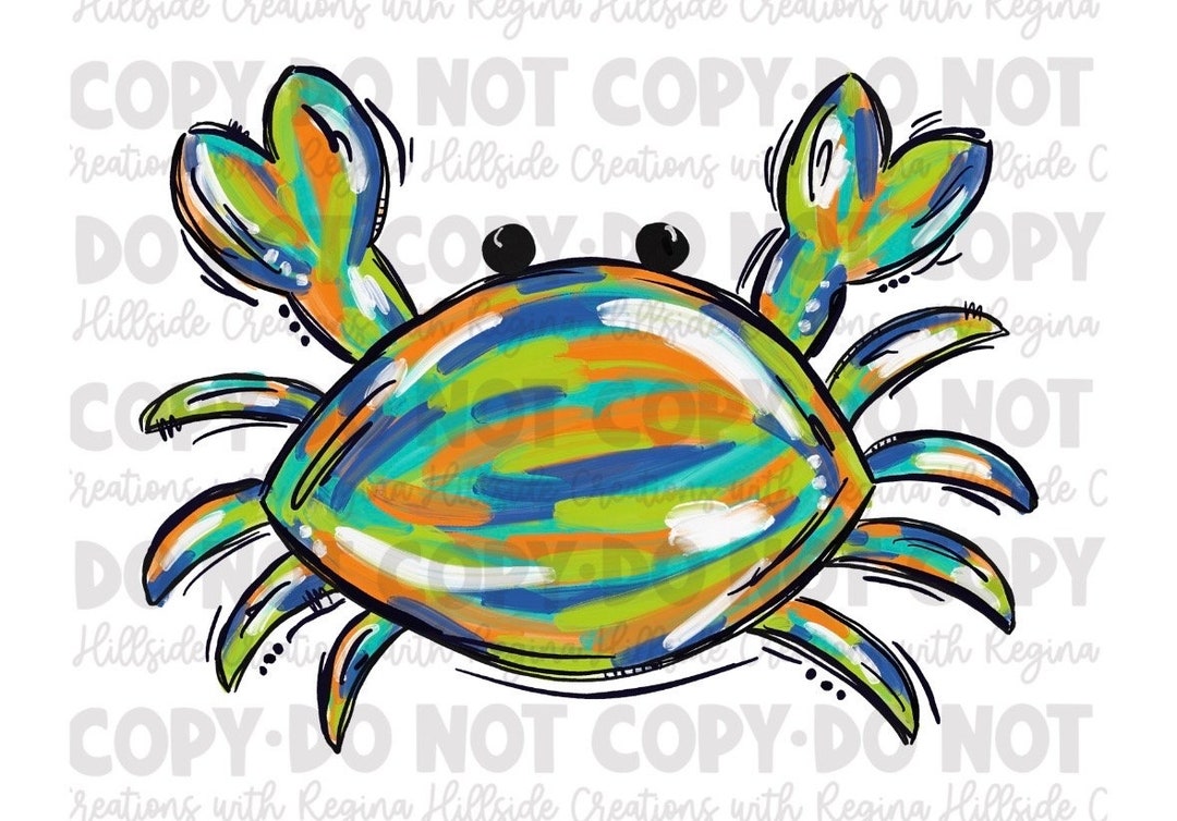 Watercolor Crab Beach/summer Sublimation Transfer - Etsy