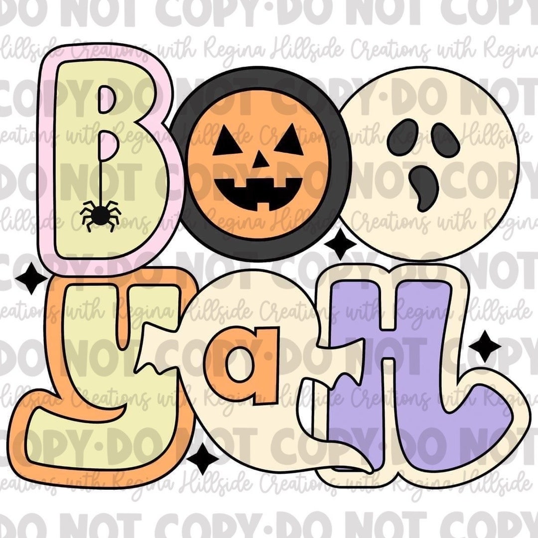 Boo Y’all Retro Font Halloween Sublimation Transfer - Etsy