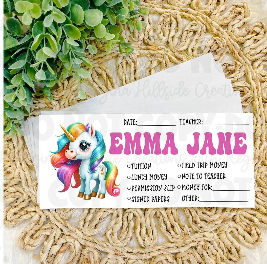 Personalized School Money Envelope, Lunch Money, School Supplies ...