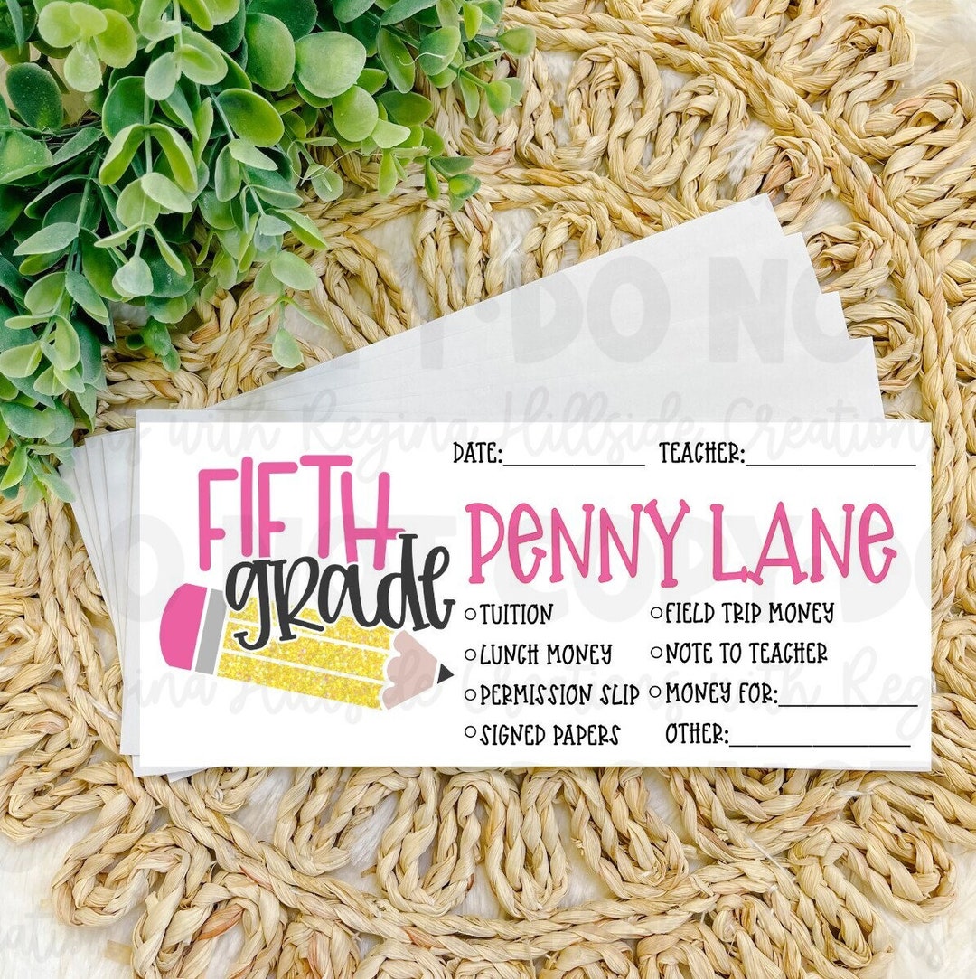 Personalized School Money Envelope, Lunch Money, School Supplies ...