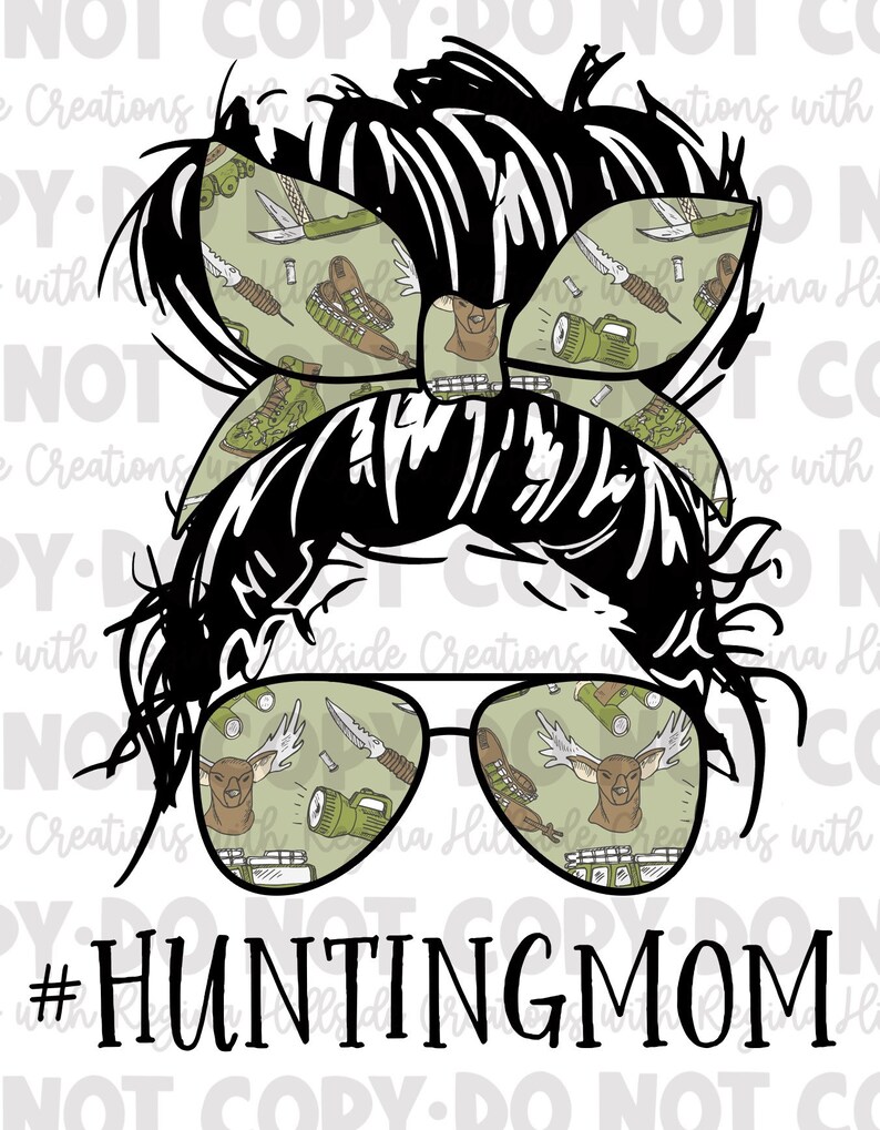 Hunting Mom Messy Bun Sublimation Transfer - Etsy