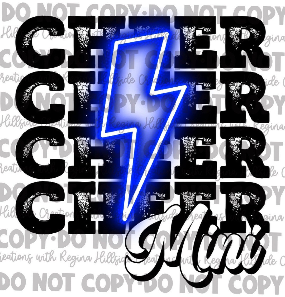Cheer Mini Blue Lightning Bolt Sublimation Transfer - Etsy
