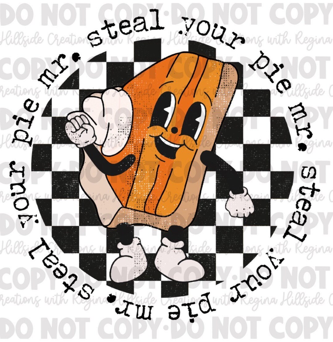 Mr Steal Your Pie Checkered Character Thanksgiving Sublimation Transfer ...