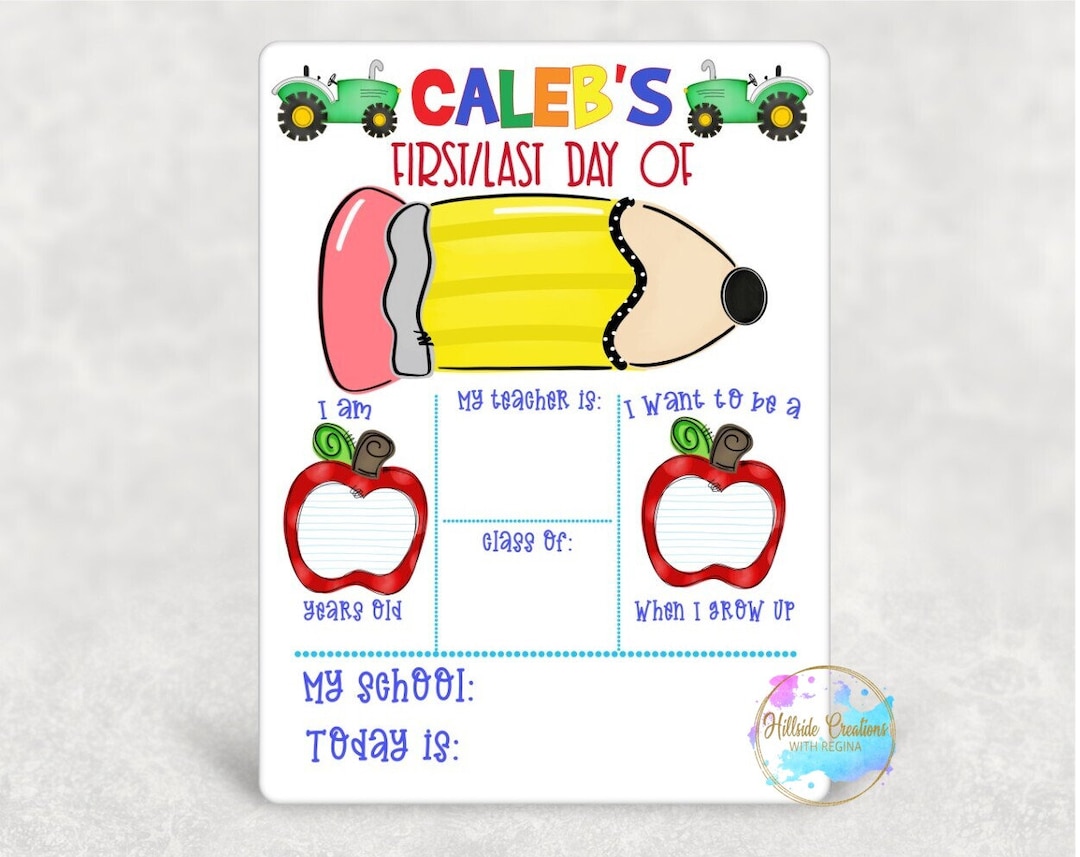 Personalized Back to School Dry Erase Boardtractors - Etsy