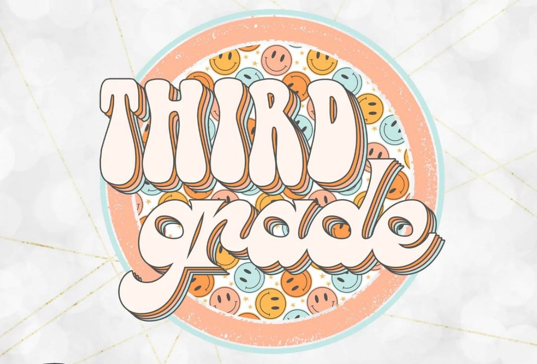 Third Grade Retro Smile Circle Sublimation Transfer - Etsy
