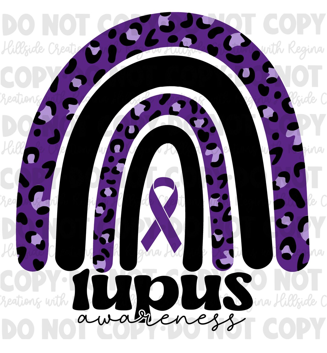 Lupus Awareness Purple Leopard Rainbow Sublimation Transfer - Etsy