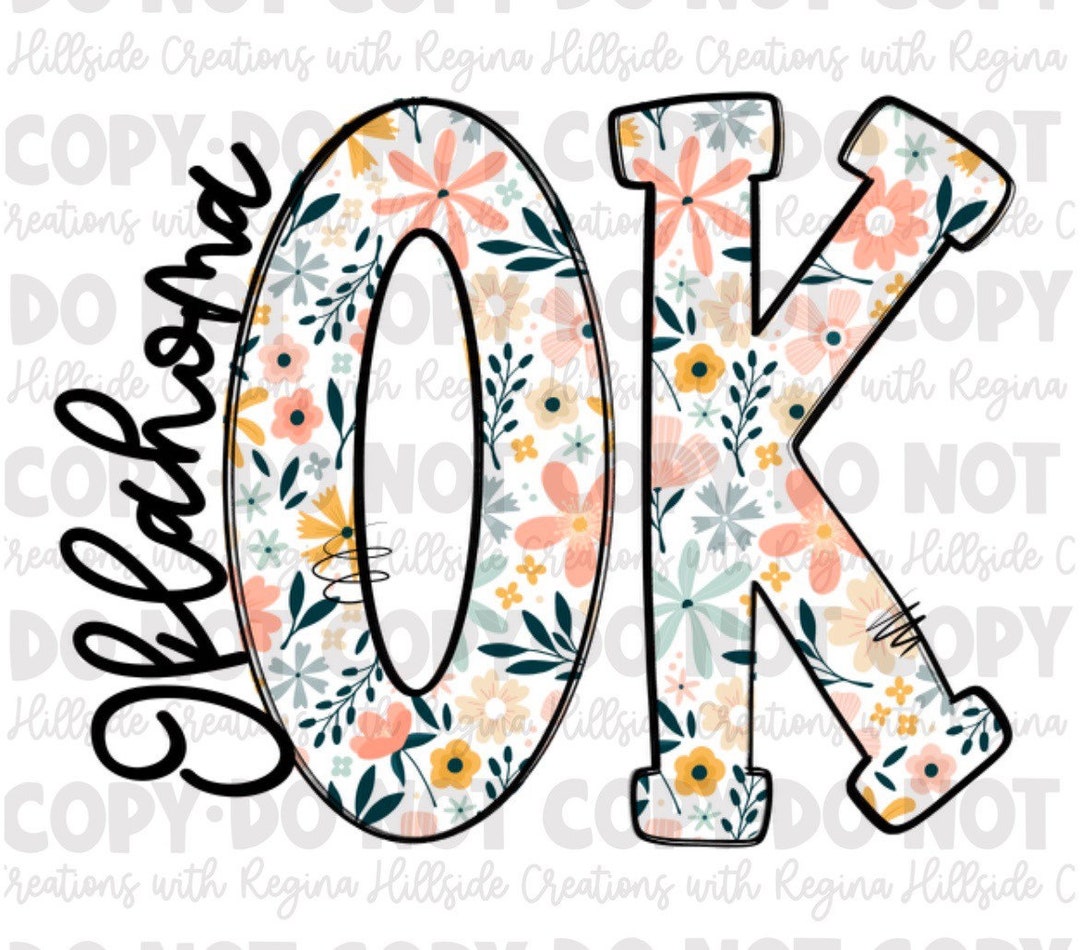 OK Oklahoma Floral Sublimation Transfer - Etsy