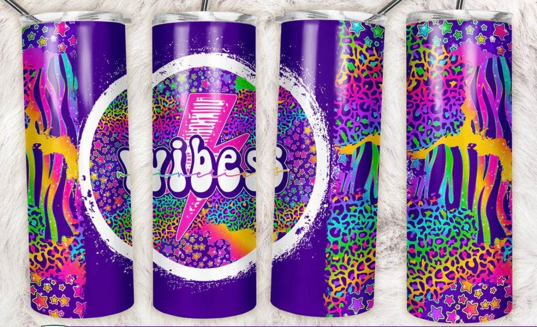 20 Oz Stainless Steel Tumbler With Straw— 90’s Vibes Colorful - Etsy