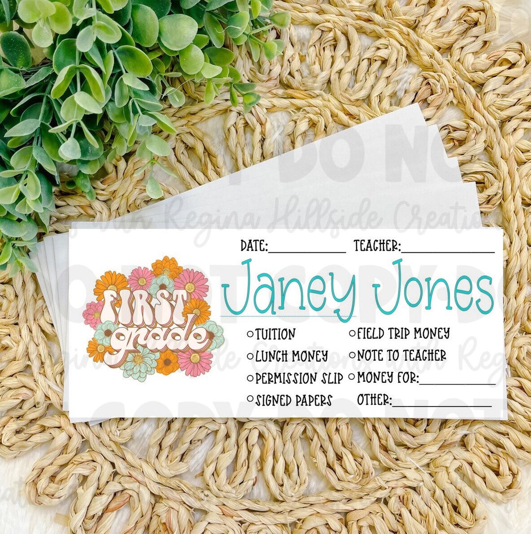Personalized School Money Envelope, Lunch Money, School Supplies ...