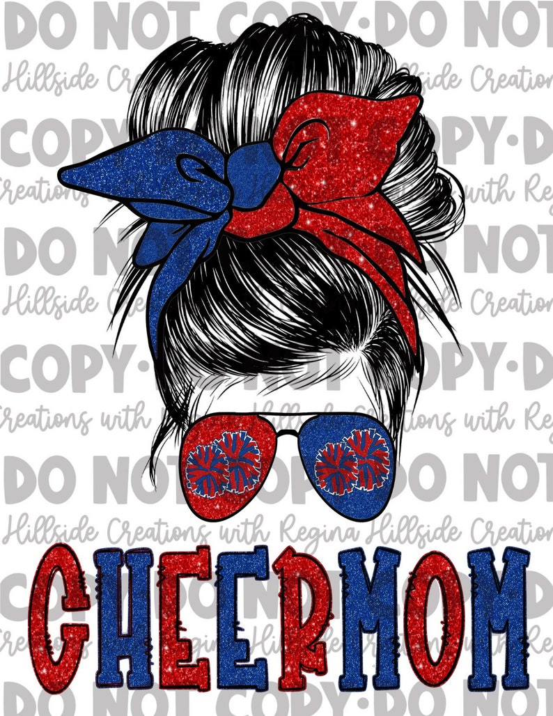 Cheer Mom Red White Blue Ready to Print Transfer | Etsy