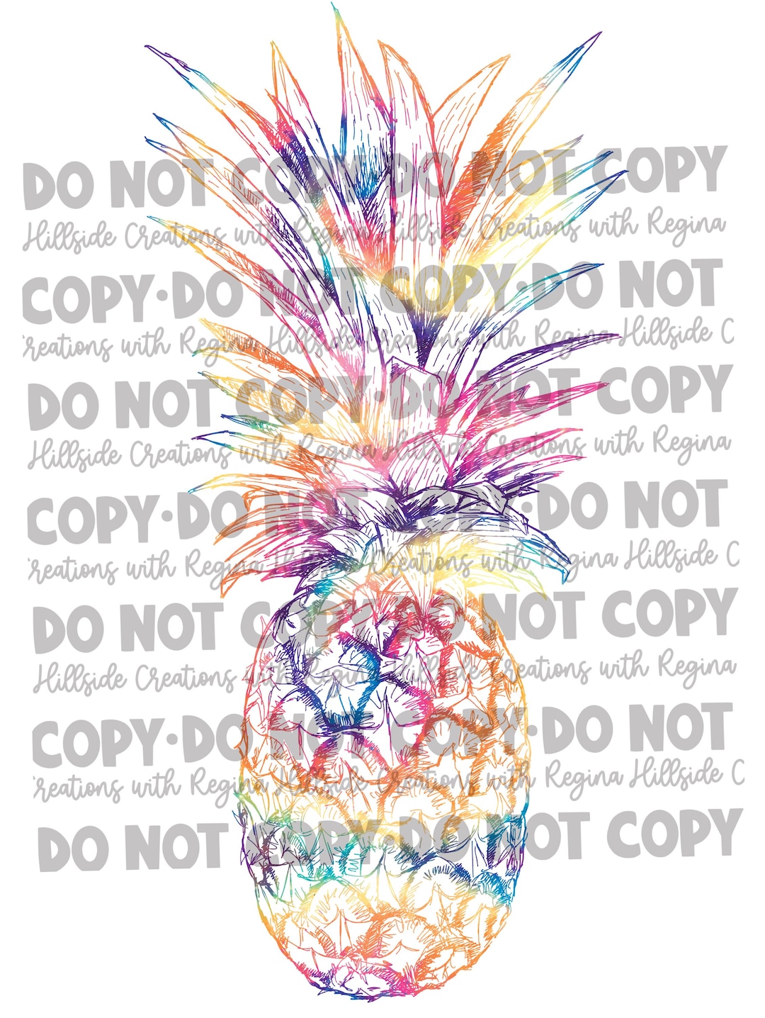 Rainbow Pineapple Sublimation Transfer - Etsy