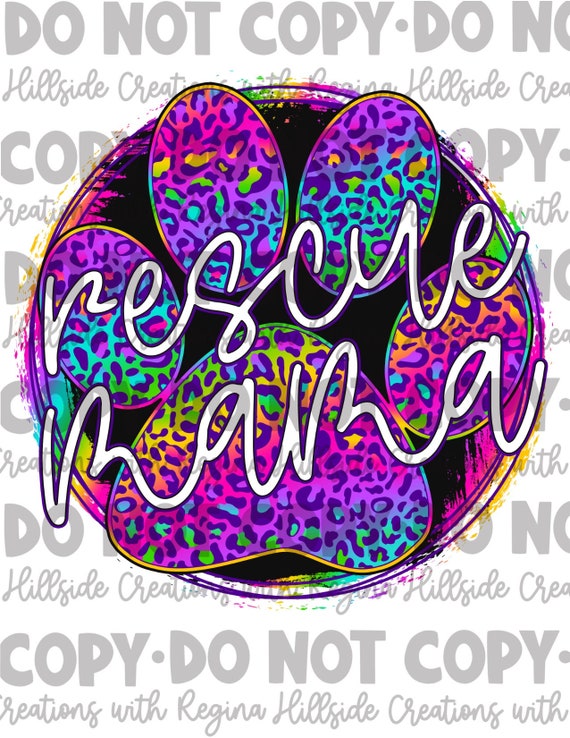 Rescue Mama Rainbow Leopard Sublimation Transfer | Etsy