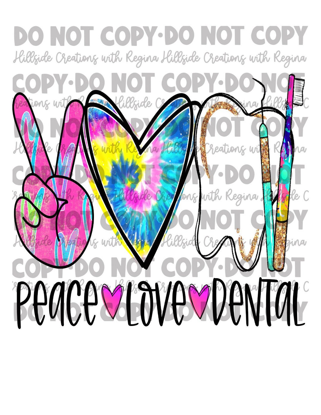 Peace Love Dental Ready to Print Transfer - Etsy