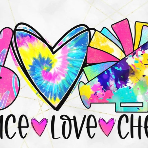 Peace Love Cheer Tie Dye - Etsy