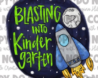 Blasting Into Kindergarten Svg - Etsy