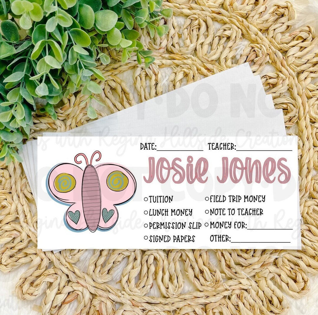 Personalized School Money Envelope, Lunch Money, School Supplies ...