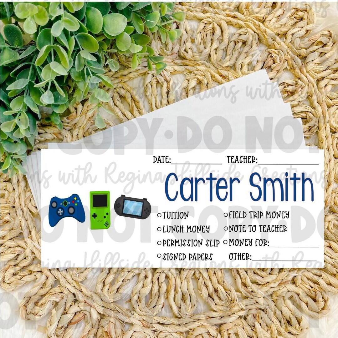 Personalized School Money Envelope, Lunch Money, School Supplies ...