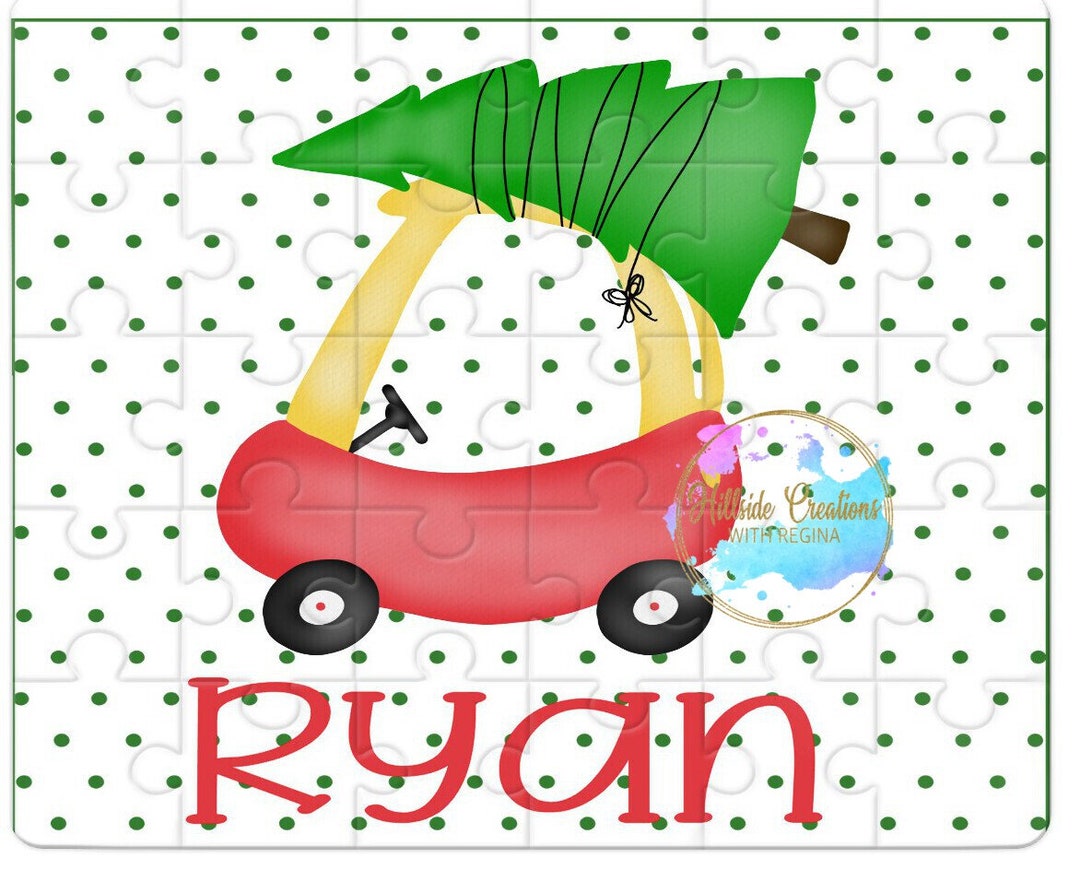 Personalized Christmas Red Car Puzzle - Etsy