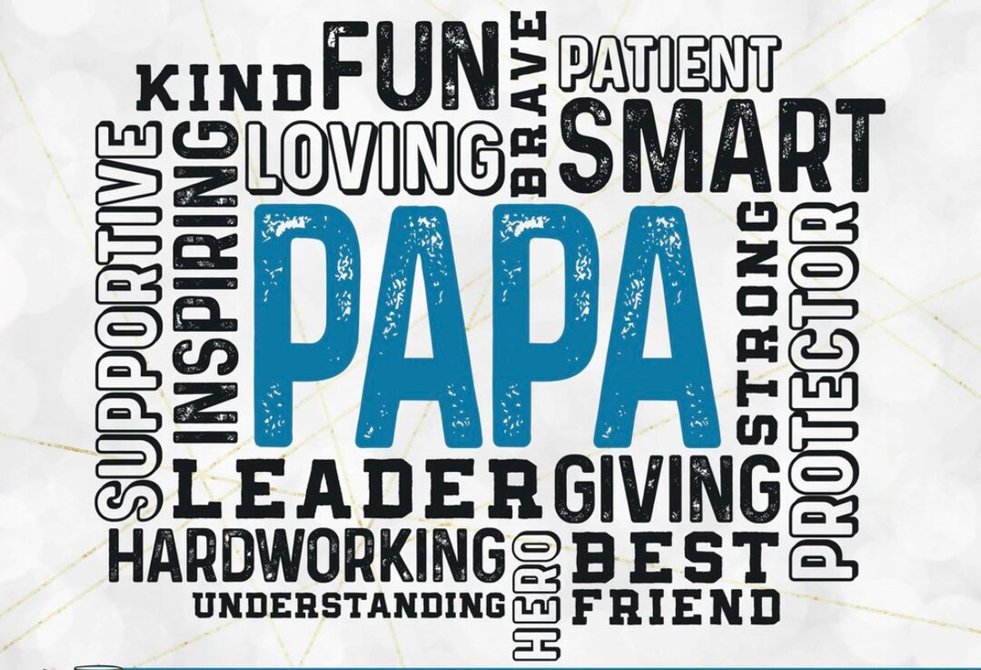 Papa Word Art Blue Sublimation Transfer - Etsy