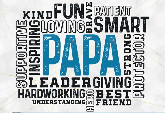 Papa Word Art Blue Sublimation Transfer | Etsy