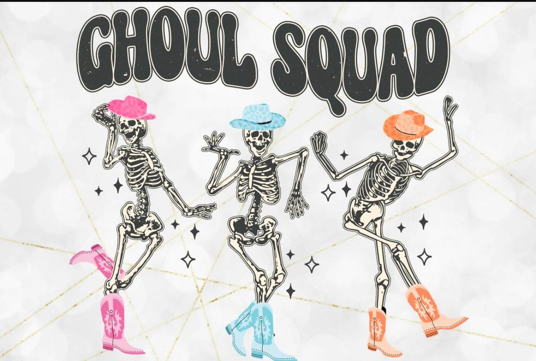 Ghoul Squad Country Dancing Skeleton Halloween Sublimation Transfer - Etsy