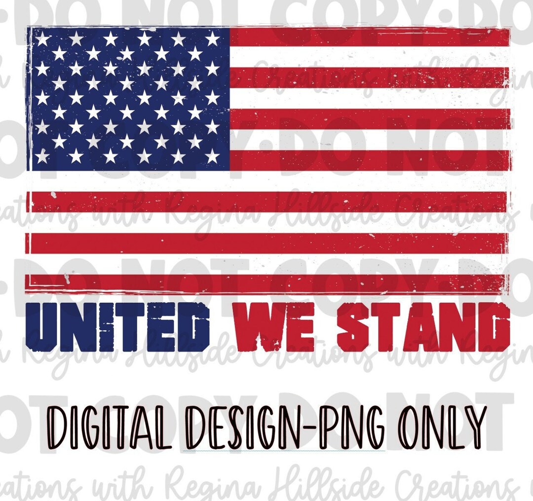 United We Stand Flag--4th of July--patriotic Holidays--red White Blue ...