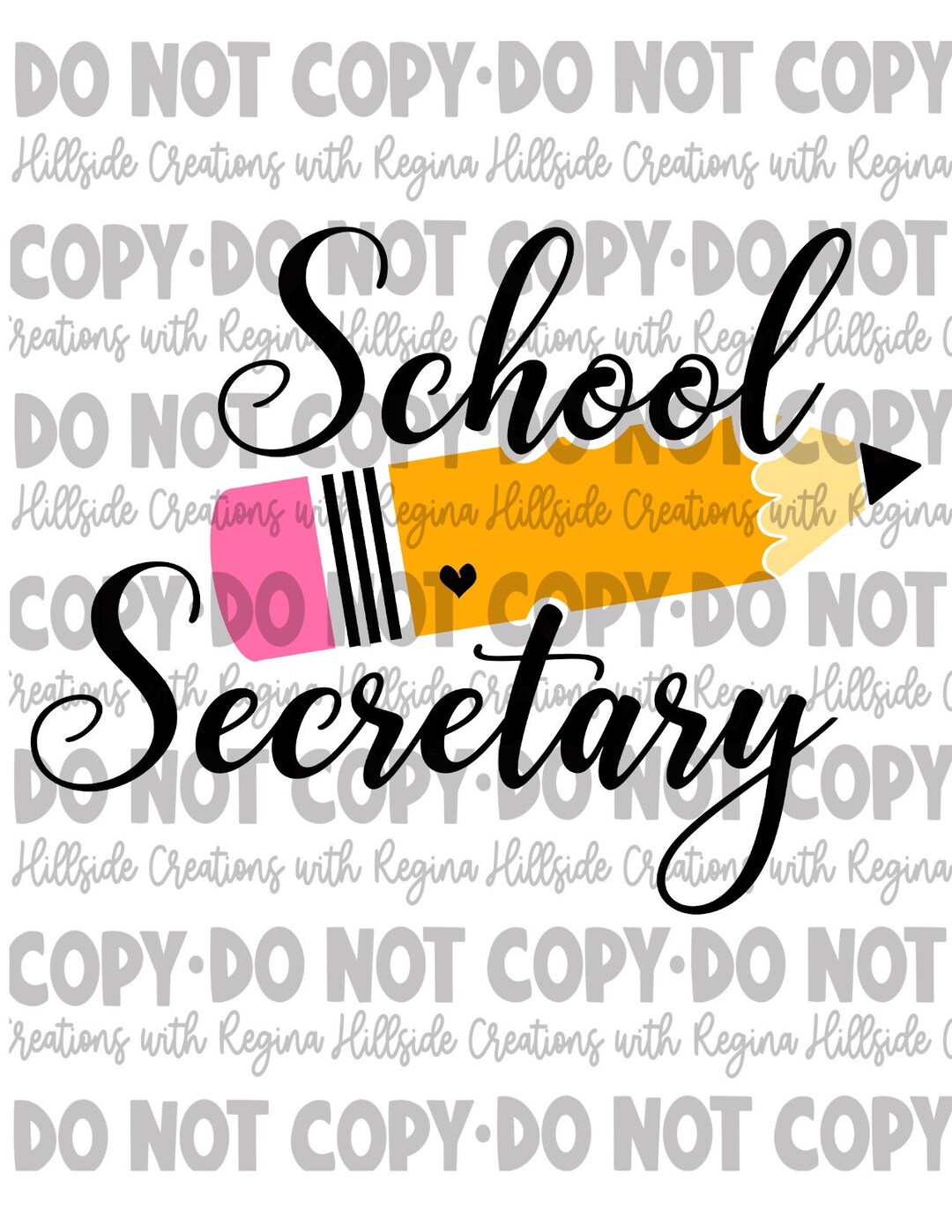 School Secretary Ready to Print Transfer - Etsy