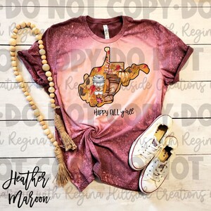 Bleached Fall Tee-it's Fall Y'all West Virginiafall - Etsy