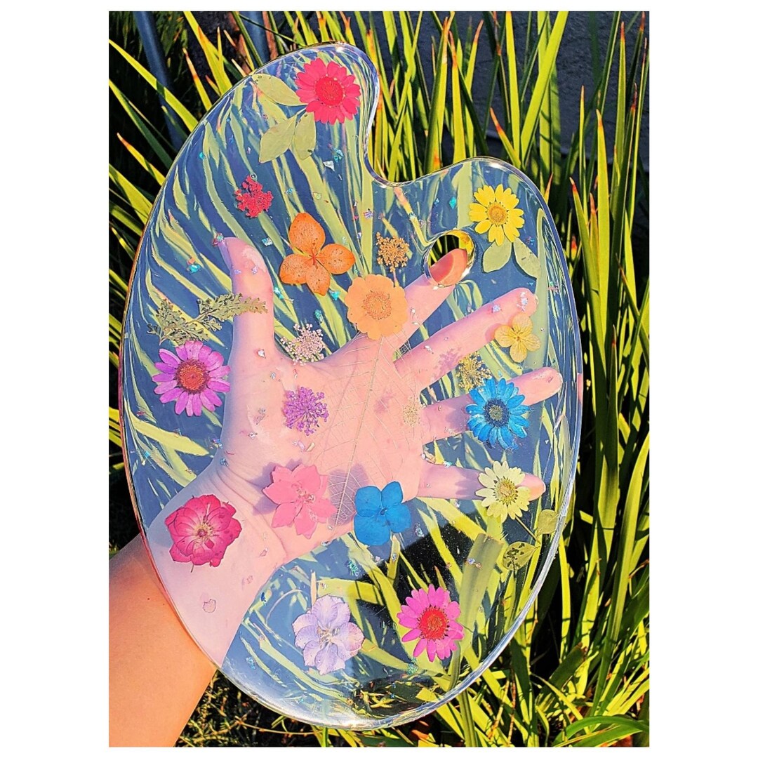 Rainbow Floral Paint Palette,resin Paint Palette, Floral Paint Palette ...